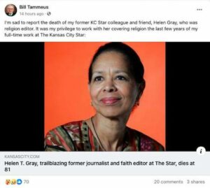 Former Kansas City Star religion editor Helen Gray dies at 81 - Metro ...
